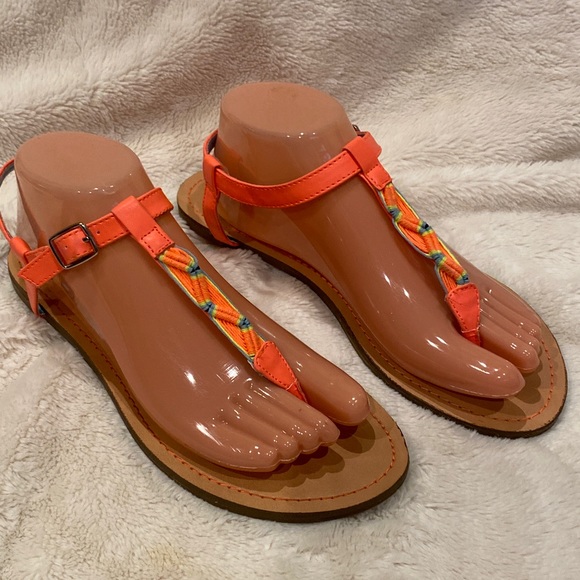 Dolce Vita | Shoes | Dolce Vita Dv8 Bright Coral Orange Tstrap Thong ...